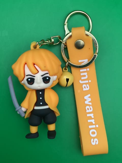 3D Rubber Keychain With Ninja Warrior Sword Figure Keychain Key Ring ...