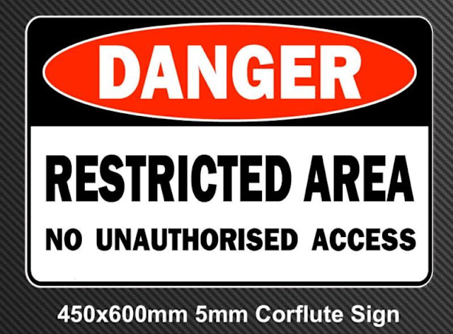 Danger Restricted Area No Unauthorised Access Warning Sign ...