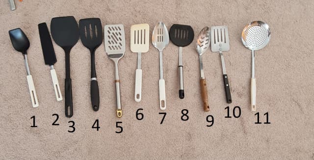 Spatulas variety various slotted stainless steel vintage | Cooking ...