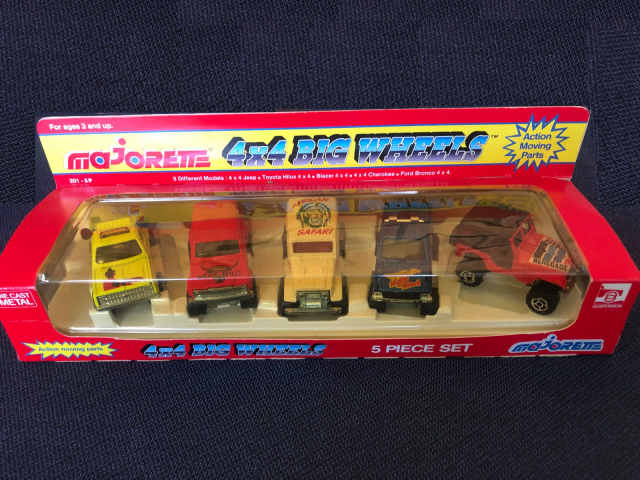 Majorette 4x4 Big Wheels Set 1990s (New) 5 Piece, 4 Wheel Drive Models ...