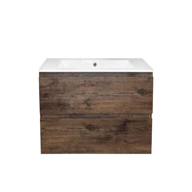 600mm Wall Hung Bathroom Vanity Dark Oak Wood High density MDF board ...