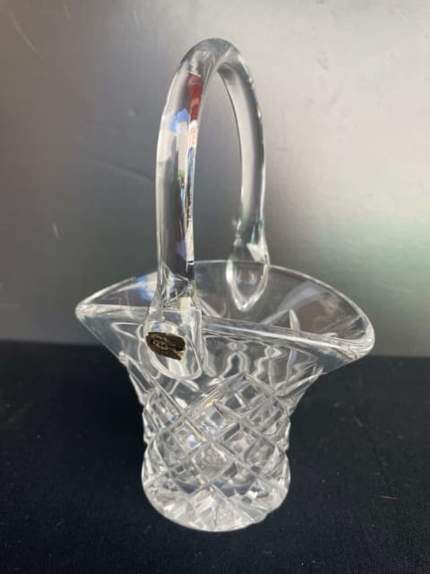 Vintage BRAMOR Czech Hand Cut Crystal Basket Vase - Collectables in ...