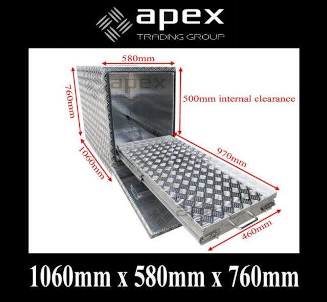 APEX ALUMINIUM FRIDGE TOOLBOX SLIDING TRAY TRUCK UTE CAMPING BOX 1057 ...
