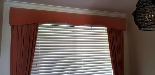Set of 3 matching double salmon pink velvet curtains | Curtains ...