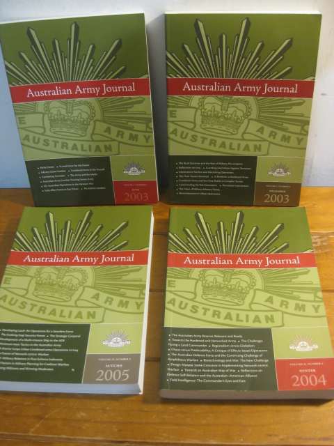 4 x AUSTRALIAN ARMY JOURNAL FOR THE PROFESSION OF ARMS (2003 - 2005 ...