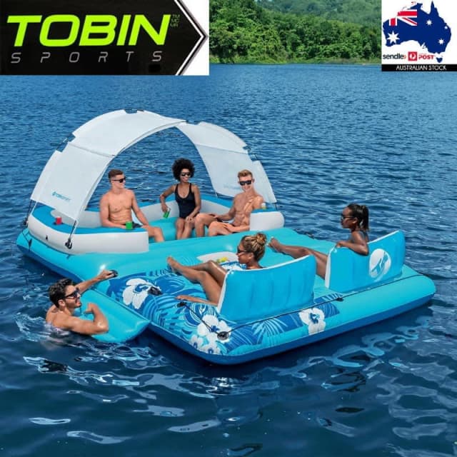 NEW Tobin Sports 6-Person Tropical Breeze Inflatable Island 3.7 x 2.6m ...