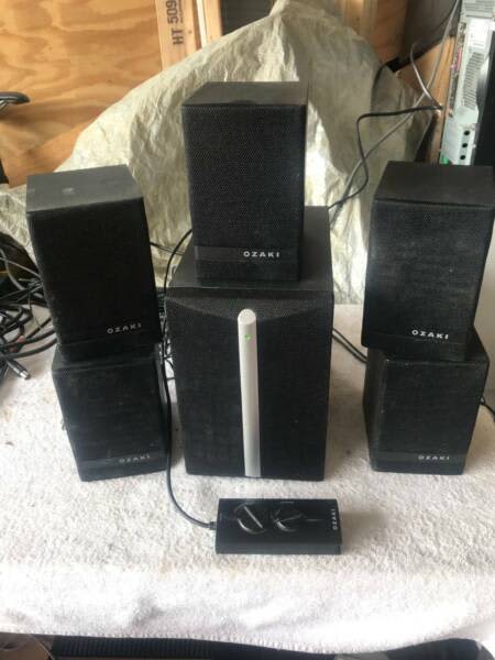 OZAKI NU916 Computer Speakers NUKE 5.1 Stereo Surround Sound Subwoofer ...