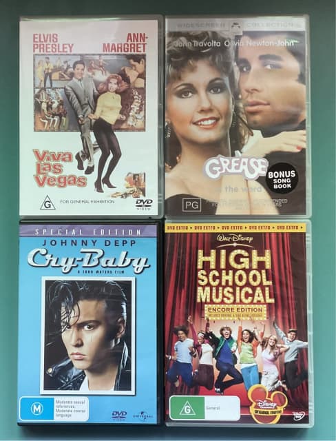 DVDs: Viva Las Vegas Grease Cry Baby High School Musical - CDs & DVDs ...