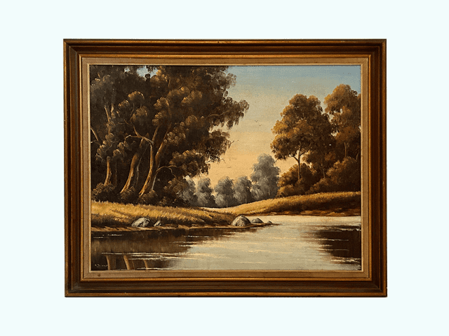 Vintage Oil Original Landscape of Billingen by artist Bev Thacker - Art ...
