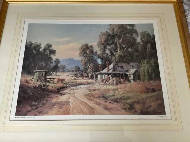 Limited Edition signed print by Andris Jansons 1988 “ Morning Chores ” - Art in Blackburn VIC ...
