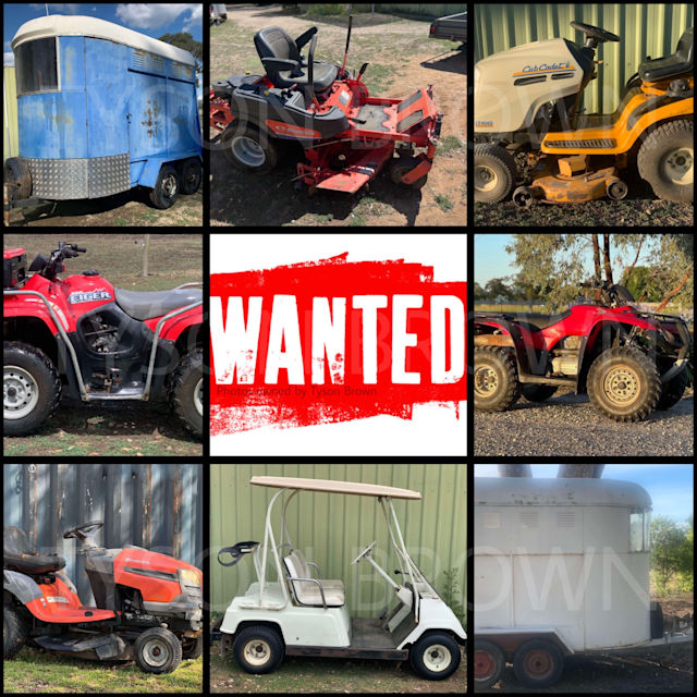 WANTED: Horse Floats, Quad Bikes, Ride on Mowers etc | Quads, Karts ...