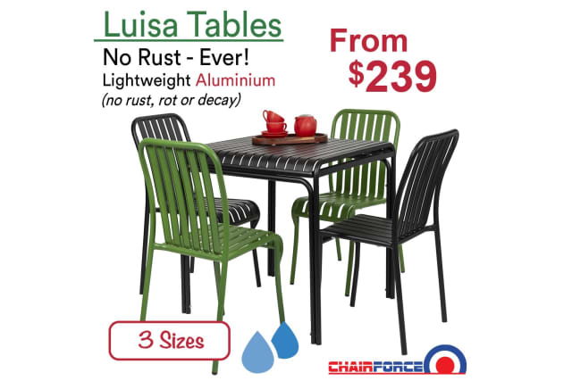 Luisa Aluminium Tables & Sets - no rust EVER - Dining Tables in ...
