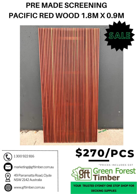 1.8m x 0.9m Pre Made Screening Pacific Red Wood | Building Materials | Gumtree Australia ...