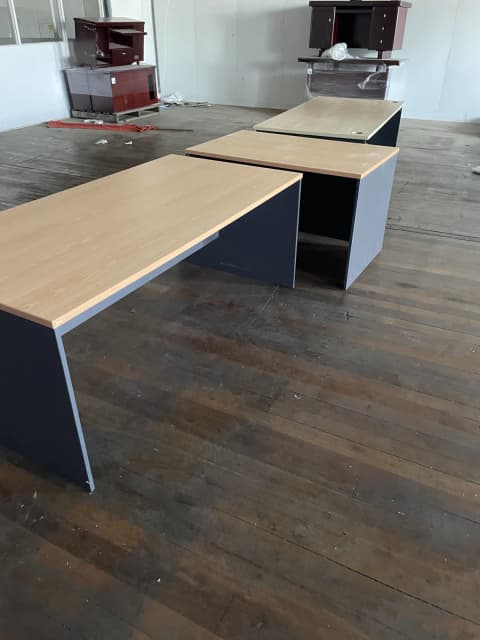 Office desks and cabinets range of sizes colours and conditions ...