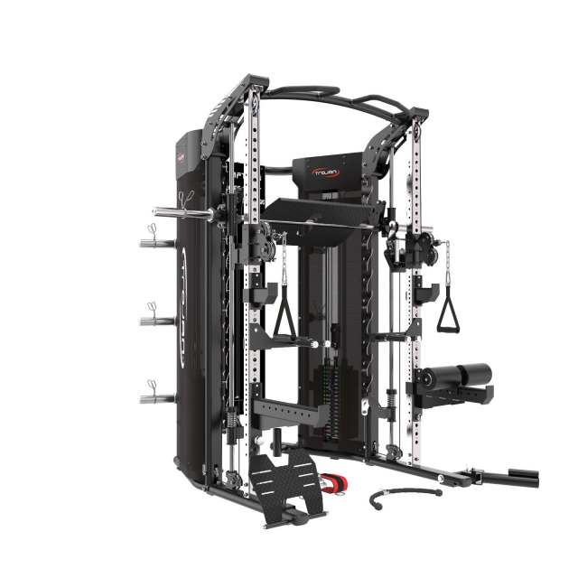 TRSM900FT All in 1 Functional Smith Trainer Leg Press Cable Cross Over ...