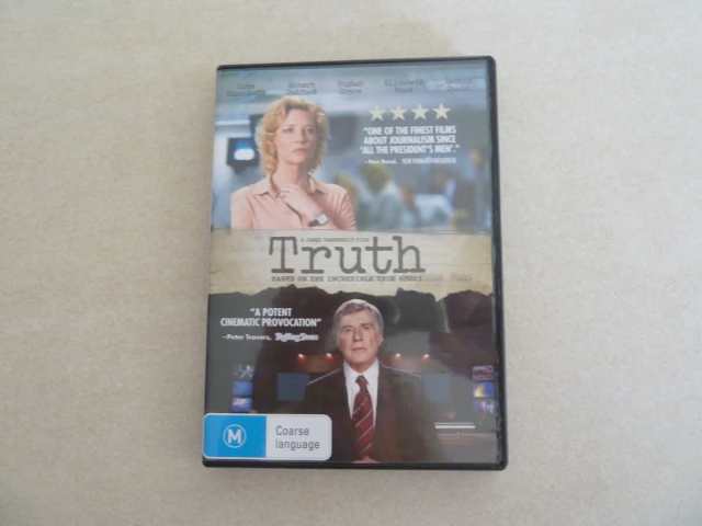 DVD: Truth (based on true story). Rated: M. Watched Once. Excel Condn ...