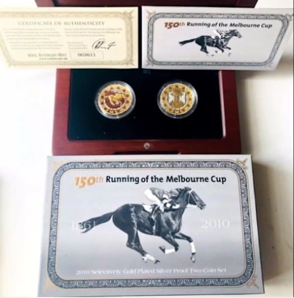 2010 Melbourne Cup 50c Gold Plated Silver Proof Set - Collectables in ...