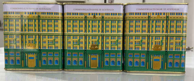 3 Vintage Commonwealth Bank of Australia Tin Money Box CBA Piggy Bank ...