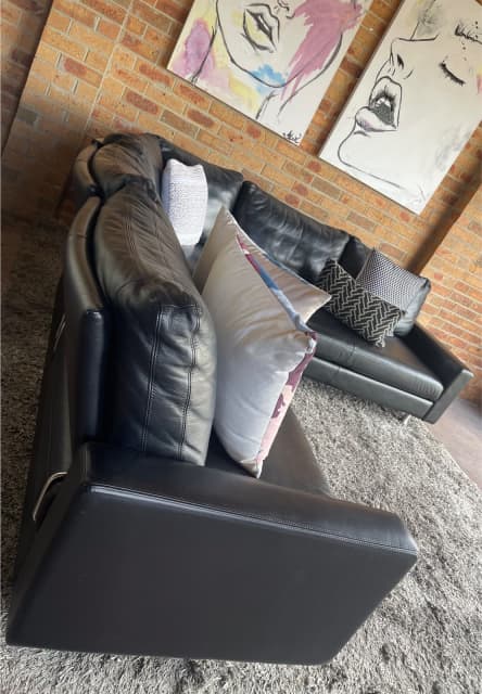 KING LIVING - DELTA III CORNER PACKAGE VIVA EXPRESSO LEATHER $8K RRP ...