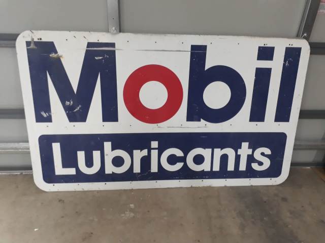 Huge 6 x 3 feet genuine Mobil Lubricants sign (old rare vintage ...