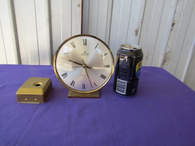 Brass Clock Junghans Round Electronic Ato-Mat S Quartz Table / Mantel ...