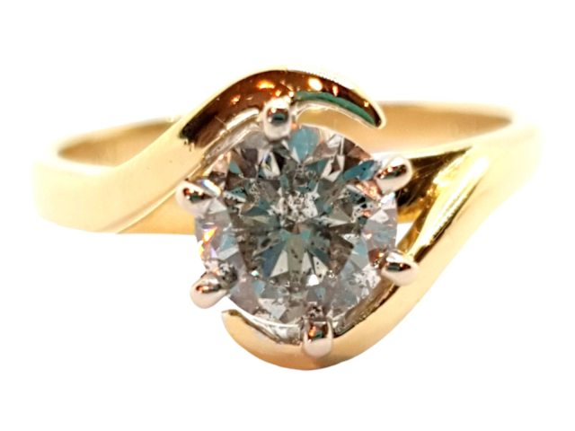18ct Yellow Gold 1 Carat Solitaire Diamond Ring - Size M *236096 ...