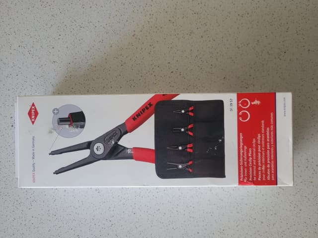 KNIPEX PRECISION CIRCLIP PLIERS #001957 AND TOOL ROLL SET 4 PIECES ...