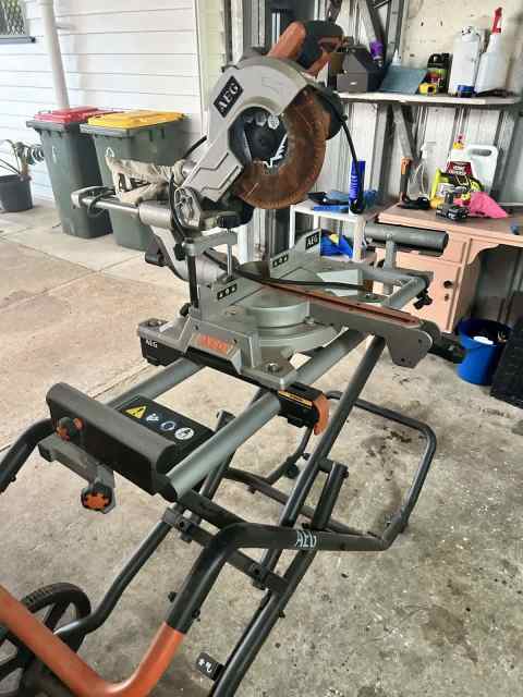 AEG sliding drop saw with stand great condition only used for DIY ...