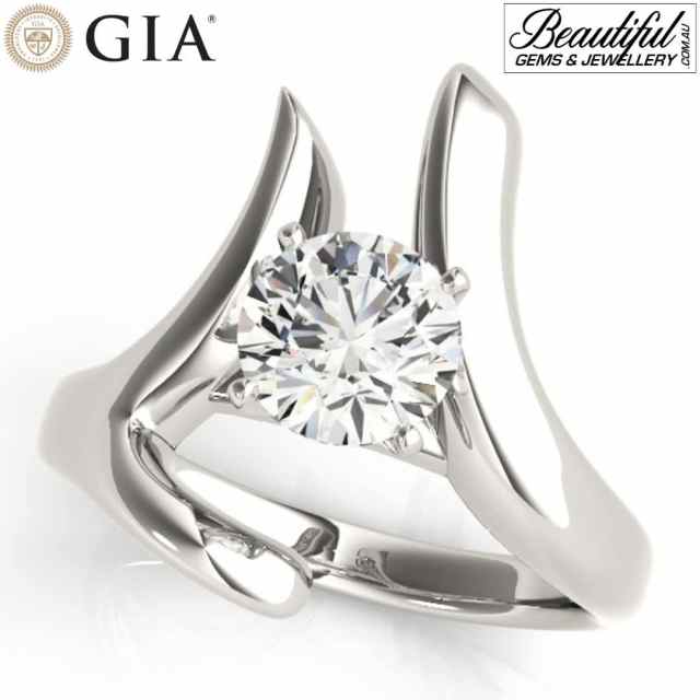 Ultra Modern Diamond Solitaire Ring in 18ct $4,495White Gold - Women's ...