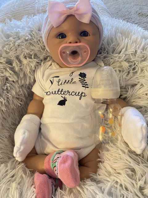 Authentic Full Body Silicone reborn girl.Eyes Open,Real Pacifier,Xtra ...