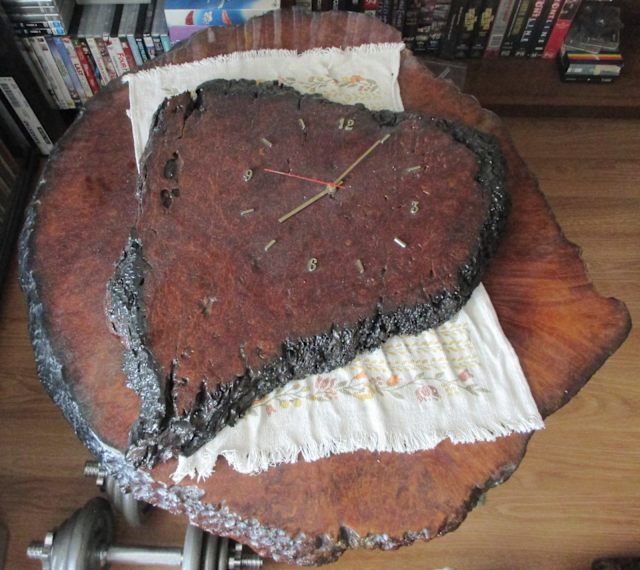 French Polished Wood Coffee Table and Wall Clock - Coffee Tables in ...