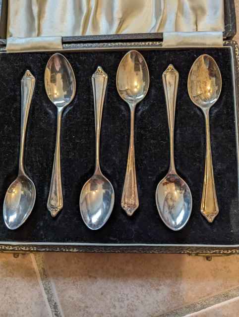 Vintage 6 Silver Coffee Spoons Box Set - Miscellaneous Goods in ...