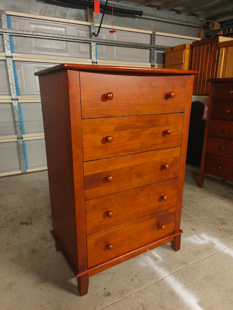 Solid wooden 5 drawers tallboy metal runner can deliver - Dressers ...