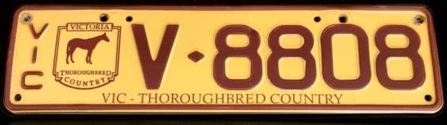 ONE OF VICTORIAS BEST Thoroughbred Number Plate V8808 (Rare) | Other ...