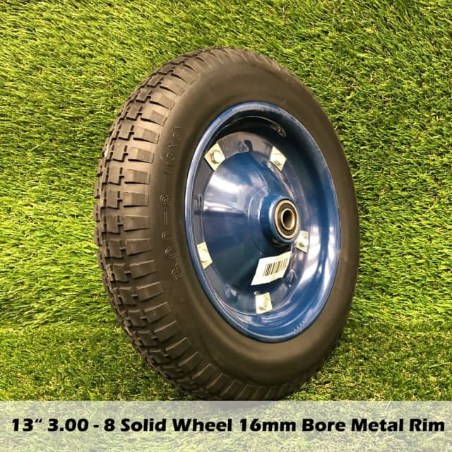 13 inch 13x 8 3.00-8 Solid Wheels Trolley Cart Wheelbarrow Tyres WHEEL ...