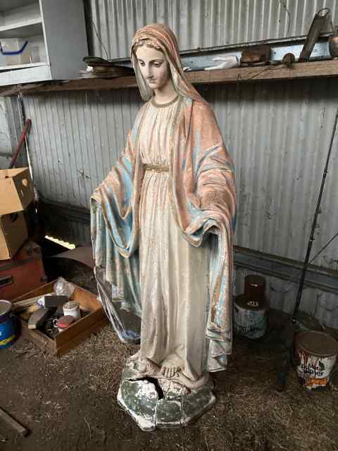 Virgin Mary Plaster Statue damaged incomplete - Other Antiques, Art ...