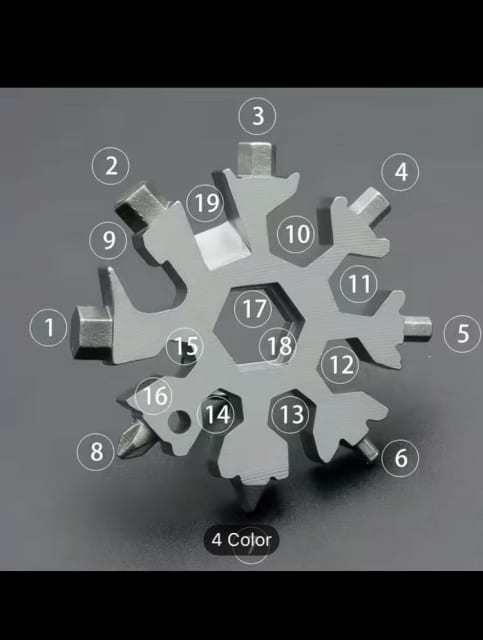 1pc 18 In 1 Mini Snow Wrench, Hexagonal Wrench Multi-tool, Keychain ...