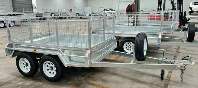 CENTURY TRAILERS 8x5 Galvanised Caged Tandem Trailer 2000kg ATM Electr ...
