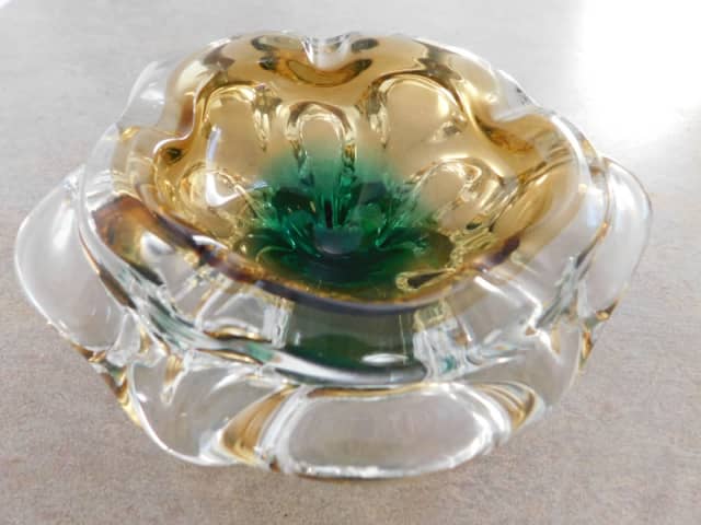 Art glass stunning asy tray/bowl mid century best quality ...