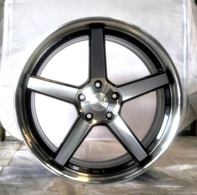 20 Inch Black Alloy Wheels With Polished Face and Lip | Wheels, Tyres ...