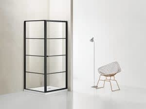 Framed Shower Screen L-shape Pivot Door 4-Section 6mm Glass GoldCoast ...