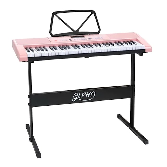 Electronic Piano Keyboard 61-Key Lighted with LED Holder Music Stand ...