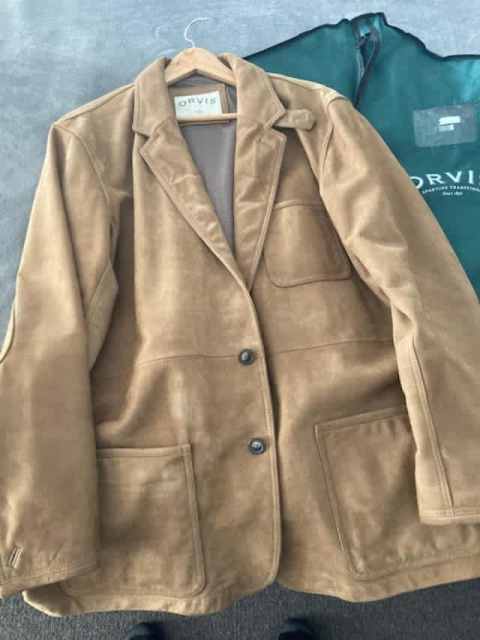 Orvis Brand Thick Leather Sporting Jacket Made in USA. Size XL ...