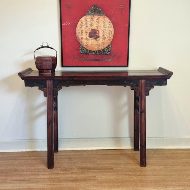 Antique Oriental Chinese Elm Altar Table / Hall, Console Table ...