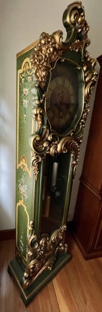 Venetian HERTZ Grandfather Clock with ornately decorated case ...