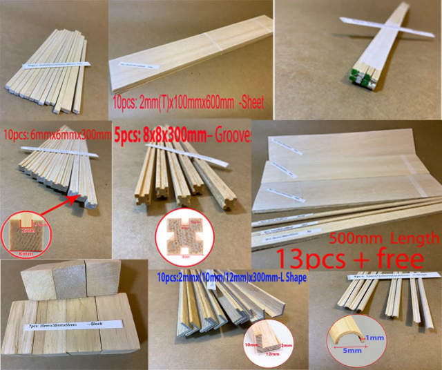 Lots of Mixed Balsa Wood: Sheet Stick Block for DIY Model from $5 ...
