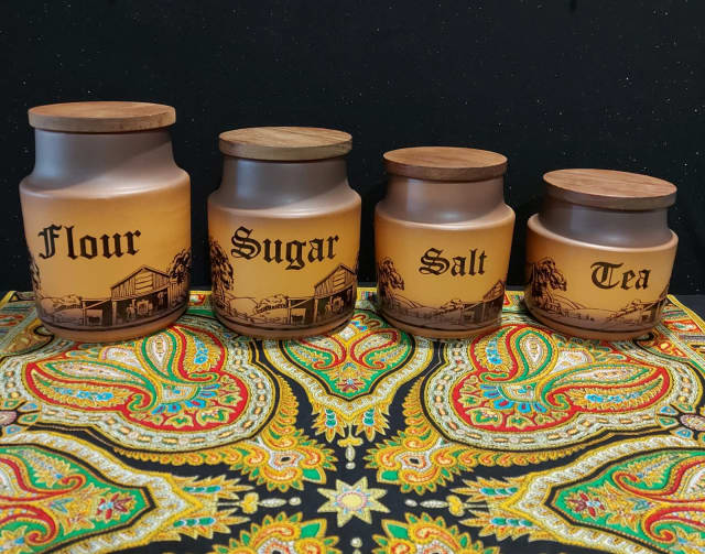 Rare Vintage 4 Piece Fiana Studio Anna Pottery Cannister Set ...