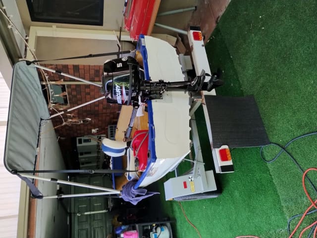 LIC boat and trailer Savage,new Mercury 5hp eng seats and Bimini ...