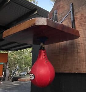 Punch Speedball & solid mahogany slab timber mount - Gym & Fitness in ...