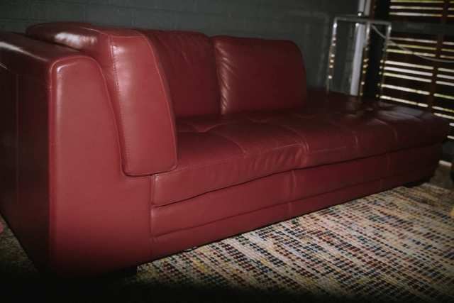 Cherry Red Italian Leather Chaise Lounge Neg. - Sofas in Wynnum West ...